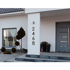 12 Inch Modern Floating House Numbers for Outside | Large Metal House Numbers for Outdoors | Black Coated Rust-Proof Home Address Numbers/Plaques | Metal Numbers