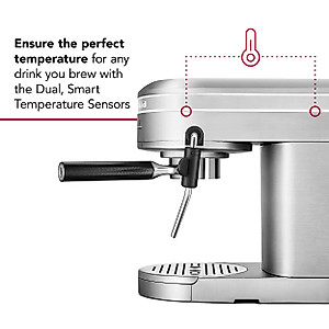 KitchenAid Metal Semi-Automatic Espresso Machine - KES6503, Brushed Stainless Steel, 1.4 Liters