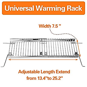 Utheer 13.4''-25.2'' Warming Rack for Charbroil Grill Replacement Parts 2&3&4 Burner 463347017 463376018P2 466347017 463625217 463371116 463673017 Stainless Steel Grill Adjustable Warming Grates