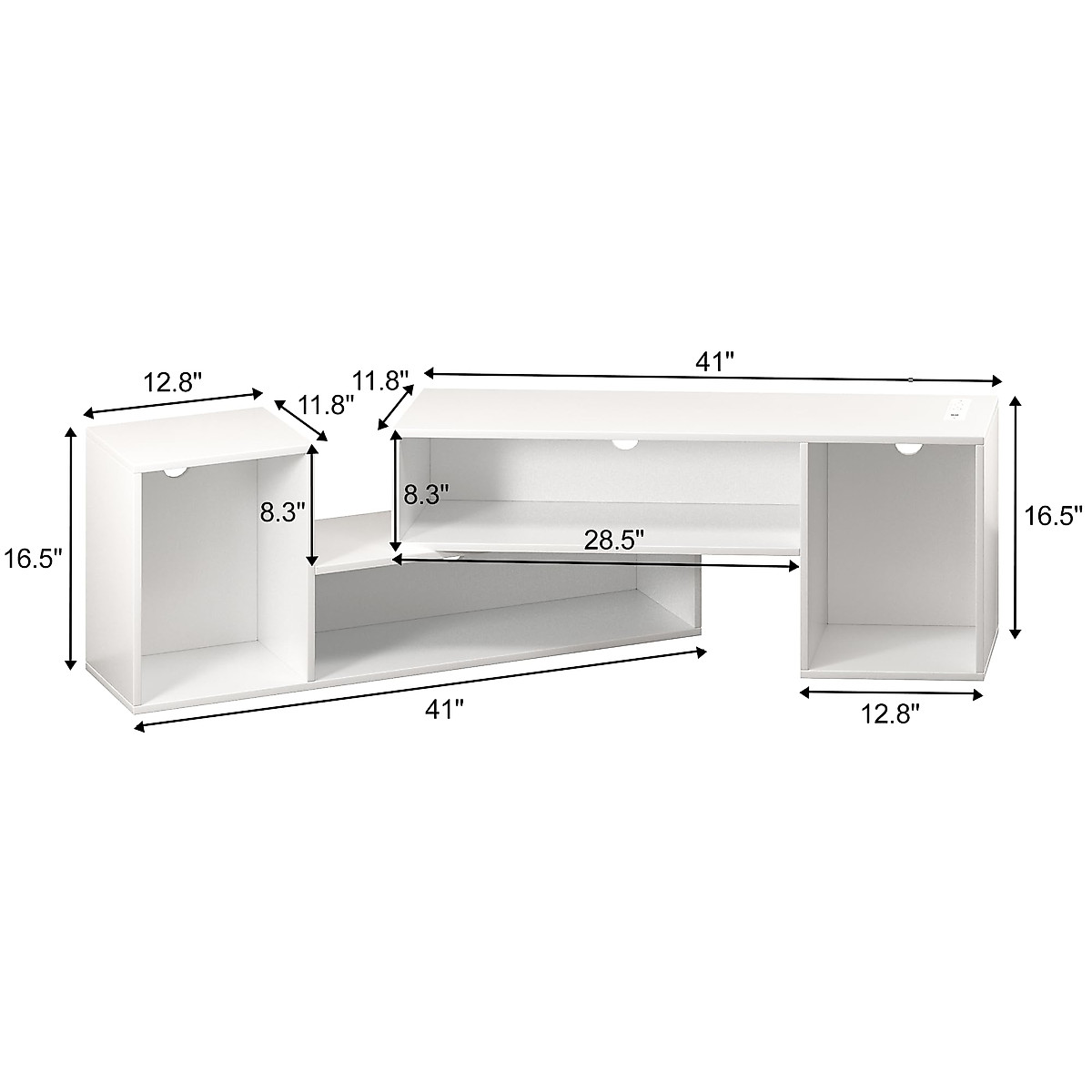 ANTISTA TV Stand, Deformable TV Stand with LED Light Strip & Power Outlets, Modern Entertainment Center with Storage Shelves for 55/60/65/70 inch TV, Gaming Media Console for Living Room