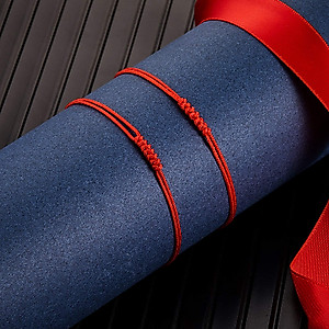 Hicarer Red Rope Bracelet 7 Knots Kabbalah Protection Red Cord Bracelet for Women Men Protection and Good Luck Favors (12)