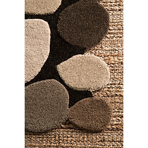 nuLOOM Hand Tufted Pebbles Area Rug, 5' x 8', Natural