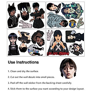 Wednesday Addams Merchandise, Wednesday Party Decorations Wall Stickers Wall Decor Decals for Kids Room