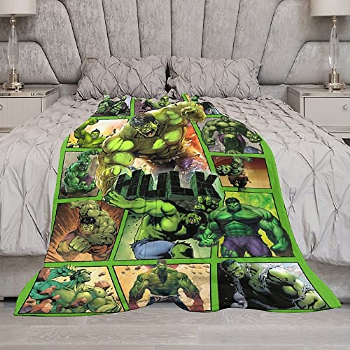Super Hero Throw Blanket Ultra Soft Flannel Blanket Cozy Plush Bedding for Sofa Bed Living Room All Season 62" x 52"