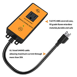 MIAOLINK 120v Automatic Vacuum Switch Wireless Remote Control Dust Collector Starter Outlet Switch (Battery Included) (120V)