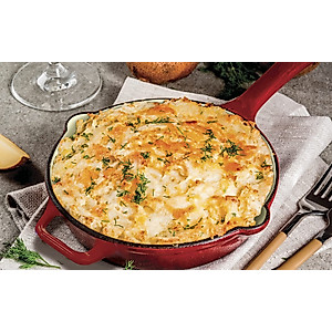 Eternal Living Enameled Cast Iron 10" Skillet Fry Pan Red