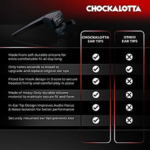 CHOCKALOTTA in-Ear Replacement Ear Tips Upgrade Compatible with Plantronics Poly Voyager 3200 / Edge (Fits Plantronics Explorer / Marque / Discovery / M Series Headsets) (Right Ear, Medium - 3pcs)