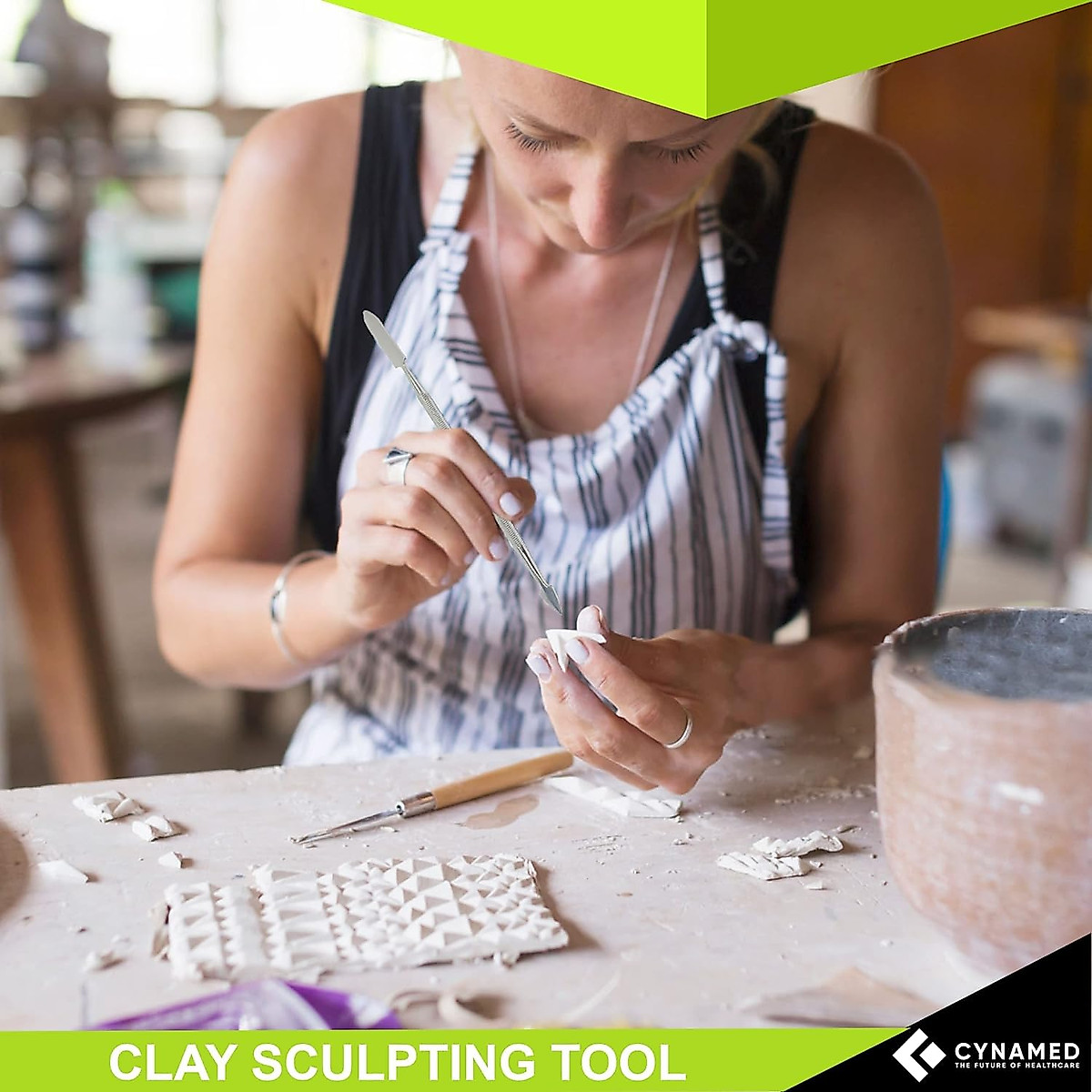 CYNAMED 10 Pc Stainless Steel Spatula Wax & Clay Sculpting Tool Set