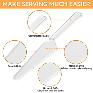 50PCS Disposable Cake and Pie Servers, Clear Cake Cutter Plastic Cake Cutting Spatula Pie Tart Pizza Slicer Pastry Servers for Kitchen Party Serving Utensils, 9 x 2.4 Inch