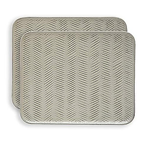 Bloomingville Debossed Stoneware Platter, Reactive Glaze, Grey (Each One Will Vary) Dinnerware