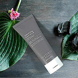 Theorie Charcoal Bamboo Body Scrub- Detoxifying Exfoliation, Micro Partials Gently Reveal Glowing Skin, Jojoba Oil, Sweet Almond Oil, and Sesame Oil Restore Moisture, 200 mL