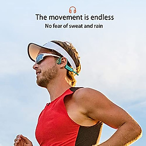 LIHONK Bone Conduction, Bluetooth Headset, Wireless Sports, Non-in-Ear, Running, Ear-Mounted, fallproof, Noise Reduction, Lightweight Body (Color : Red)