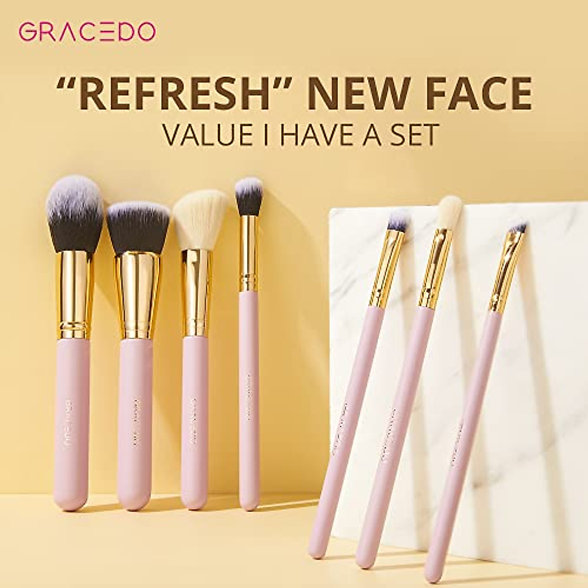 Makeup Brushes Set 7Pcs Professional Super Soft Cosmetic Brushes Portable Pink Makeup Brush Set for Foundation Blush Blending And Eyeshadow Makeup Tools