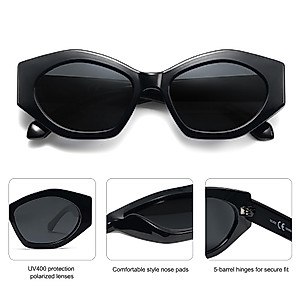 SOJOS Trendy Hexagonal Polarized Sunglasses for Womens Mens,Retro Polygon Shades Designer Inspired UV400 Sun Glasses SJ2307