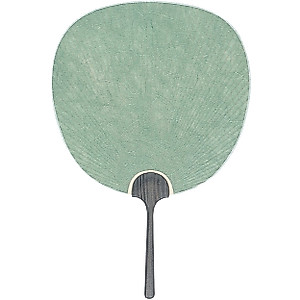 Shiomi Dan Fan 1371 Earth Fan (Hand-dyed Unryu), 11.0 x 16.5 inches (28 x 42 cm), Green