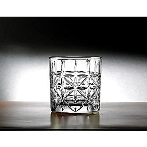 Circleware Walse Heavy Base Whiskey Glass Drinking Glasses, Set of 4, Entertainment Dinnerware Glassware for Water, Juice, Beer Bar Liquor Dining Decor Beverage Cups Gifts, 11.25 oz, Wales DOF