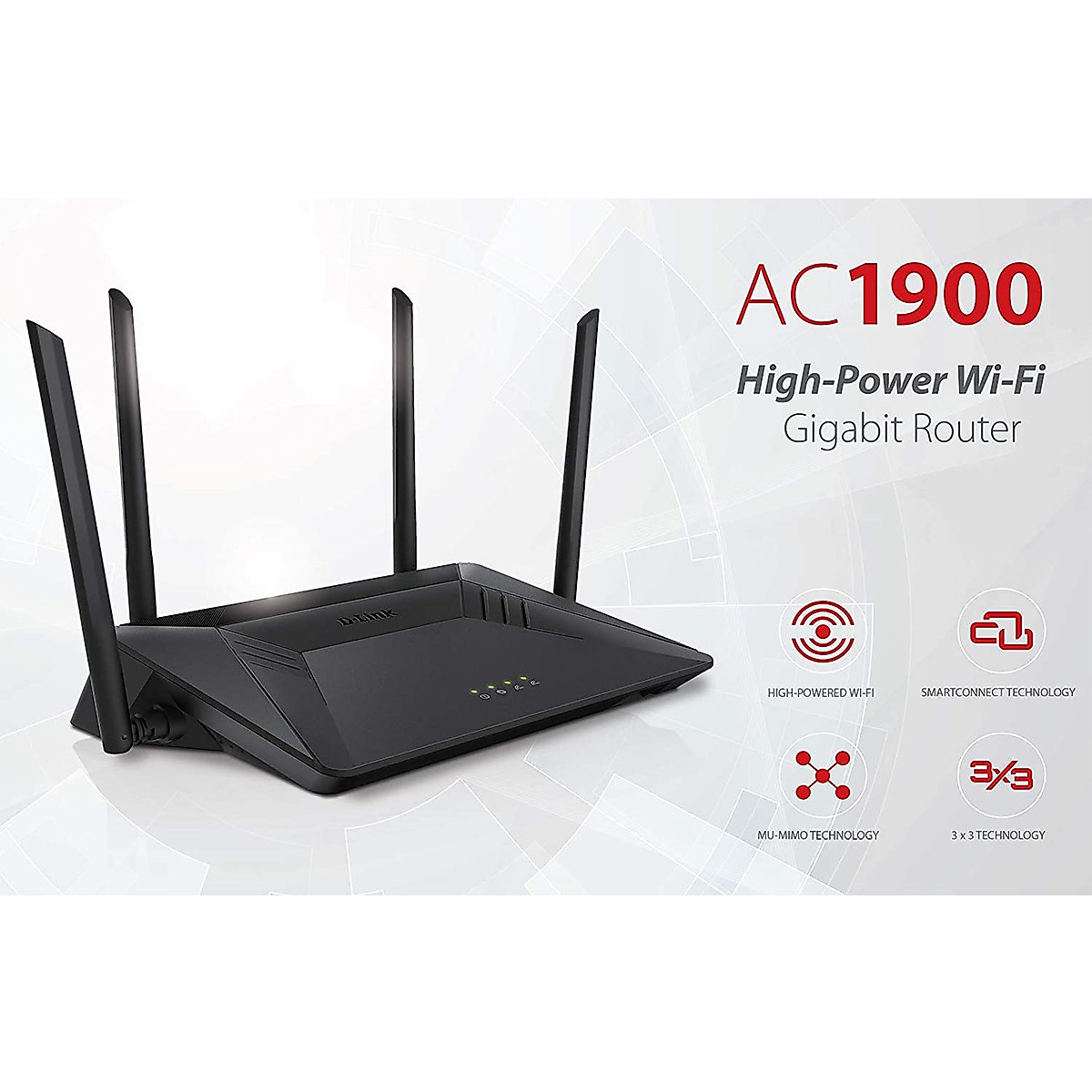 D-Link AC1900 High-Power MU-MIMO Wi-Fi Router - Dual Band Gigabit Gaming Wireless High Speed DIR-1935 (Renewed)