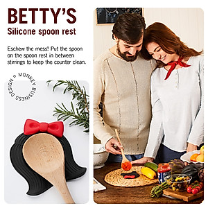 Betty's Fun Wig-Shaped Silicone Spoon Rest/Utensil Rest from a Series of Cool Kitchen Gadgets | 50s-Style Spoon Rest for Kitchen Counter | Original Kitchen Accessories by Monkey Business
