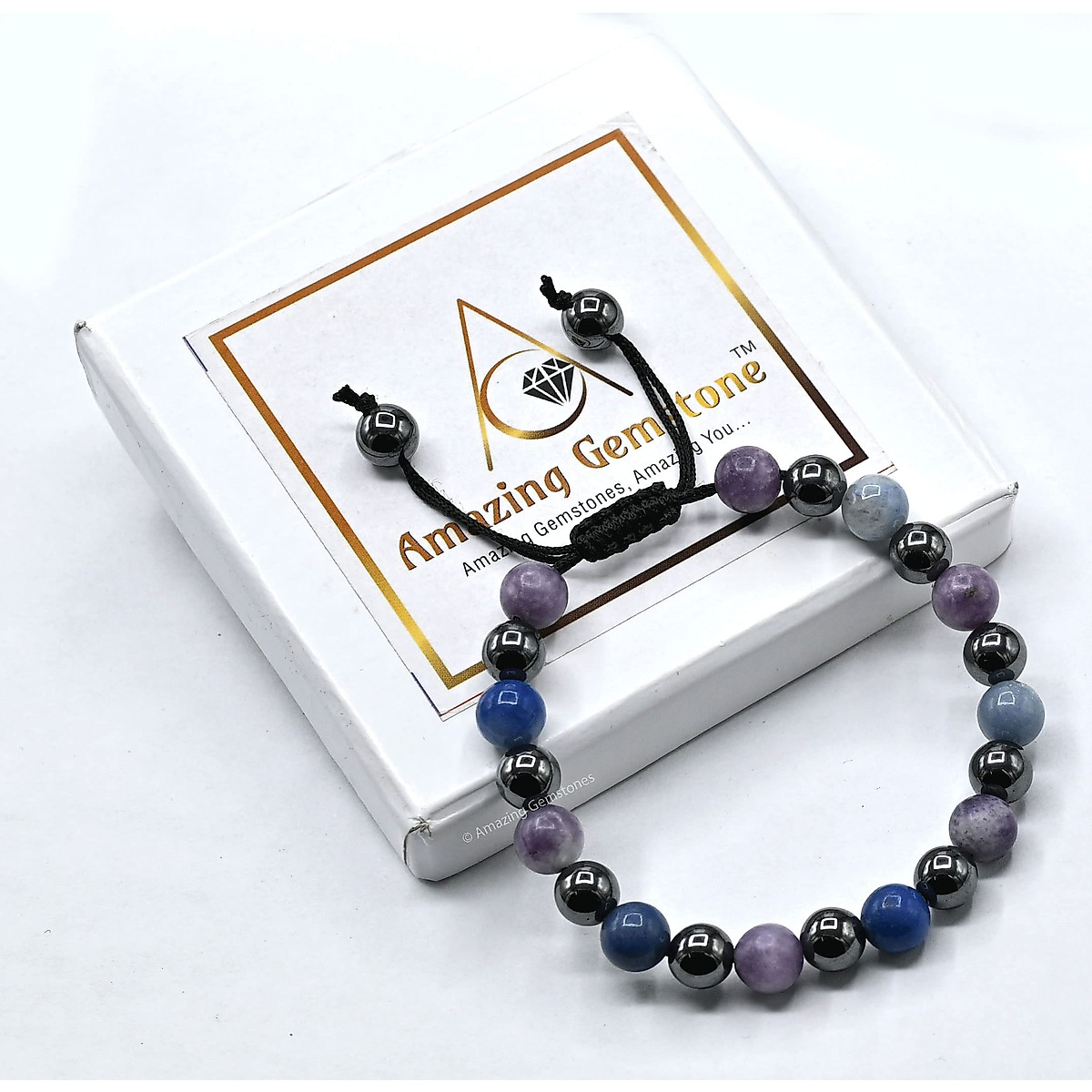 Stop Drinking Alcohol Manifestation Bracelet - Lepidolite Blue Aventurine Hematite Bracelet Set for Men Women Healing Calming Anxiety Stress Relief Gifts Pulseras Para Hombres Mujer (Adjustable)