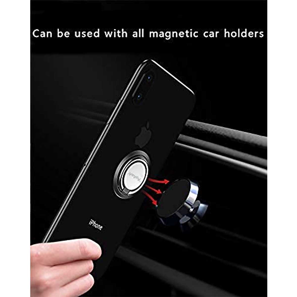 AyAsA Phone Ring Holder – 3mm Ultra Thin Sleek Design with Metal Plate for Magnetic Mount | Compatible with Cell Phone Car Mount, Tablet and Any Smartphones - 180 Foldable, 360 Rotation (Blue)