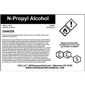 N-Propyl Alcohol High Purity Solvent - New Tamper-Evident Sealed Bottles 1000ml (32oz)