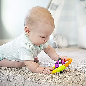 Sassy Spin and Chew Flex Ring Rattle with Dual Action Spinners, for Ages 0+ Months