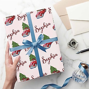InterestPrint Personalized Christmas Paper Wrapping Paper Roll Design Funny Wrapp PapersCar for Boys Girls Baby Shower Wedding Anniversary