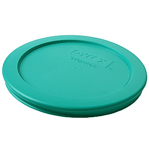 Pyrex Turquoise (2) 7202-PC, (2) 7200-PC, (2) 7201-PC, & (1) 7402-PC Round Plastic Food Storage Replacement Lids, Made in USA