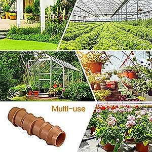 iRunning 20 Pieces Drip Irrigation 1/2" Tubing Coupling Fittings (17mm), Barbed Coupler Connectors for 1/2 Inch Irrigation Tubing (0.600" ID), Drip Line Couplings for Drip Sprinkler Garden Systems