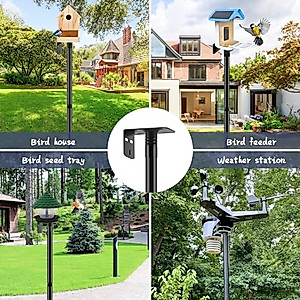 Gtongoko Smart Bird Feeder Pole, 79 Inch New Upgraded Hummingbird House Pole for Outdoor, Bird Buddy Pole, Bluebird House Pole Mount Kit, Adjustable Heavy Duty Bird Feeder Stand, Black
