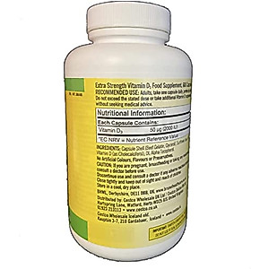 Kirkland Maximum Strength Vitamin D3 600 Softgels (Pack of 2)