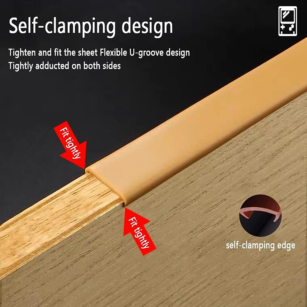 Veneer Edge Banding, Soft Self Adhesive U Shape Edge Banding, 9.8Ft Rubber Furniture Corner Protectors, Edge Protector for Desk Cabinet Repair U9mmx3m-Black