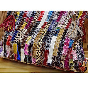 Segater® Women’s Multicolor Big Boston Bag Genuine Leather RANDOM Colorful Patchwork Large Tote Handbag Hobo Large Capacity Crossbody Bag Big Hobo Purse