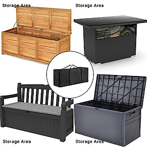 Turtle Life Cushion Storage Bag, Outdoor Patio Heavy Duty Storage Bag with Zipper and Handle, Black