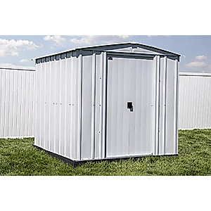 Arrow Sheds 6' x 7' Outdoor Steel Storage Shed, Light Grey