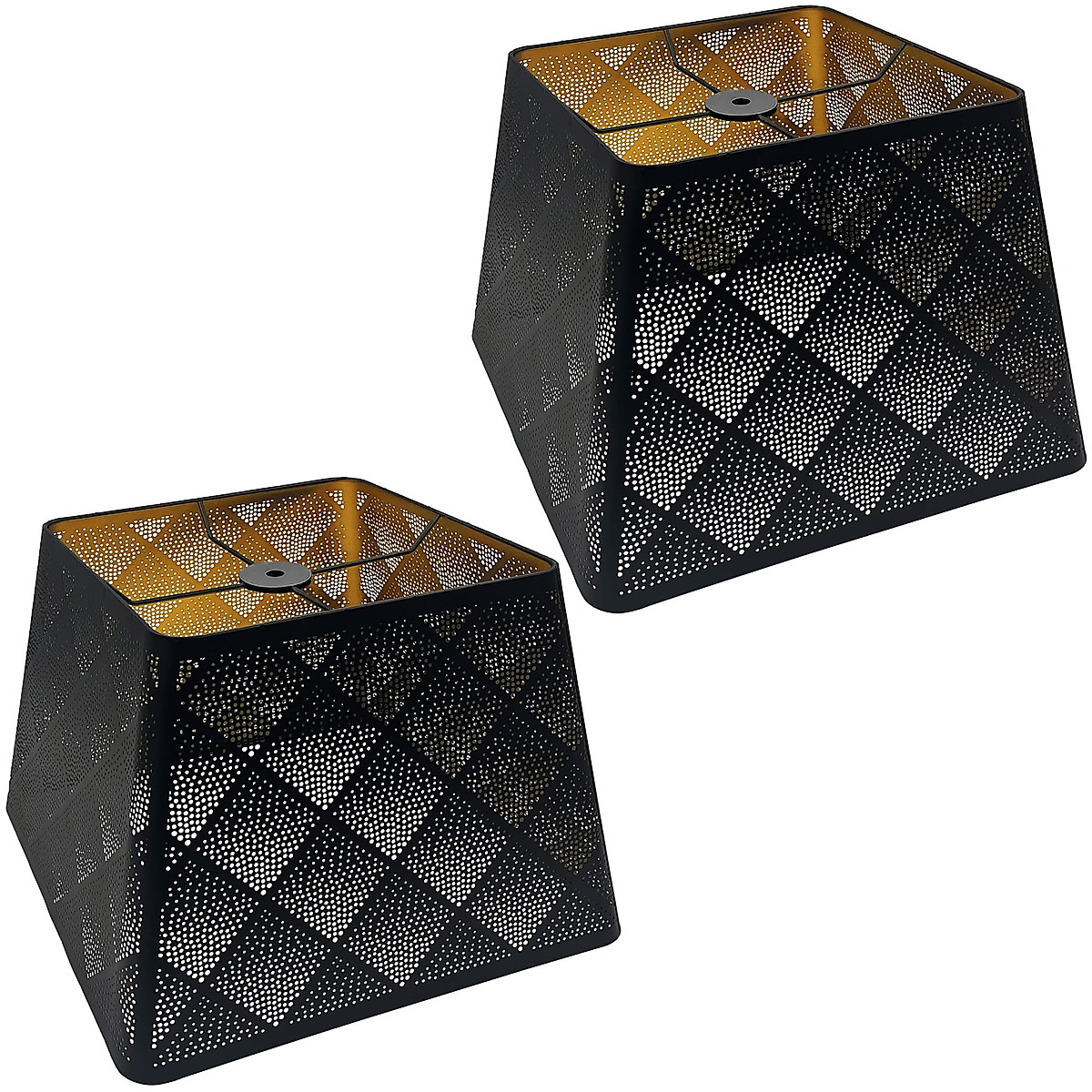 Royxen 2 Pack Metal Lamp Shades Vintage Lampshade for Table Lamp and Floor Light, Falling Stars