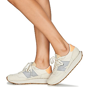 New Balance Women's 237 V1 Classic Sneaker, Angora/Light Mango, 9.5