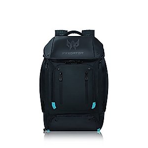 Acer Predator Utility Gaming Backpack, Water Resistant and Tear Proof Travel Backpack Fits and Protects Up to 17.3" Predator Gaming Laptop, Black with Teal Accents