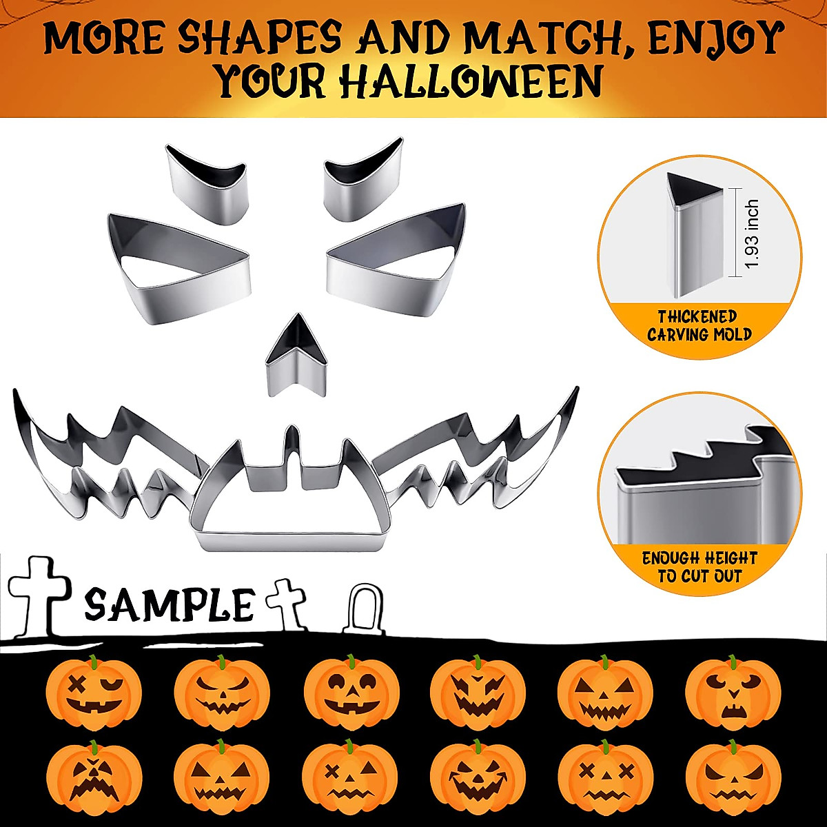 Halloween Pumpkin Carving Kit, NEW 21PCS Safe and Easy Pumpkin Carving Tools for Kids, Professional Pumpkin Carving Set with Stainless Steel Pumpkin Carving Stencils for Halloween Decoration