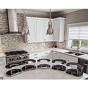Stow-n-Spin Spice Rack Organizer for Cabinet 2 Tier Lazy Susan Organizer Holds 40 Spice Jars with Double Spinner on Bottom Spice Shelf for Kitchen Pantry Organization and Storage Made in USA
