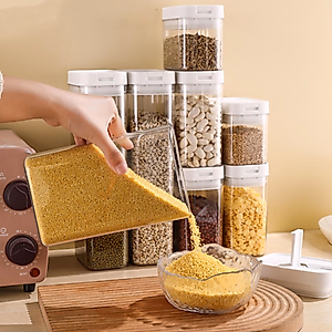 Airtight Food Storage Containers Set, 5 Pack BPA Free Plastic Cereal Containers with Easy Lock Lids, Storage Containers for Pantry Organization, Kitchen Canisters for Flour, Oats & Cereal