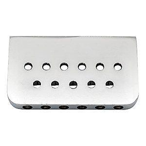 Musiclily 52.5mm Fixed Hardtail Bridge Non-tremolo Electric Guitar Bridge for 6 String Fender Strat Stratocaster Tele Telecaster Guitar Replacement,Chrome