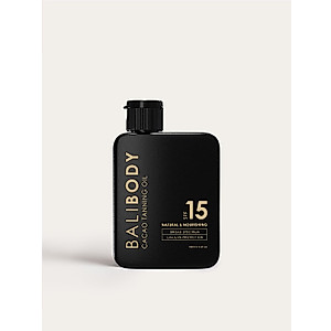 Bali Body Cacao Tanning Oil SPF 6 | For Deep Natural-Looking Sun Tan Glow | Hydrating Sun-Tanning Oil for All Skin Types with UV Protection | Vegan, Cruelty Free, Australian Made (100ml/3.4 fl oz)