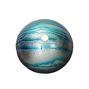 AUS Nature Series™ Blue Glass Bathroom Vessel Sink and Waterfall Faucet Combo Set with Matching Disk and Pop-Up Drain, Satin Nickel Finish