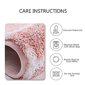 Lahome ABC Pink Round Rug for Girls Bedroom - 3ft Washable Small Classroom Rug Non Slip Alphabet Rug, Circle Nursery Rug for Kids Room, Cute Furry Plush Shaggy Crawling Play Mat for Children Toddlers