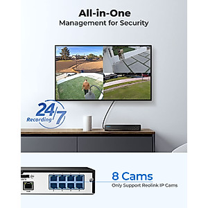 REOLINK 4K Outdoor Security Camera System, RLC-820A (Pack of 2) Bundle with one PoE 4K 8 Channel PoE NVR Pre-Installed 2TB Hard Drive, Smart Human/Vehicle Detection, Remote Playback, 24/7 Recording