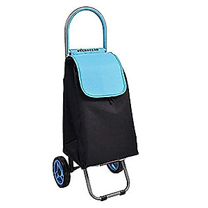 Shopping Trolley on Wheels Multi Function Shopping Cart Steel Tube Cart/Four Color Optional Luggage Cart/Trolley/Portable Cart/Folding Trolley/Storage Hand Trucks,Pink ,