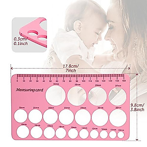 Nipple Ruler, Geepen Silicone Nipple Measurement Tool for Flanges Soft Flange Size Measure for Nipples Breast Flange Measuring Tool New Mothers Must Haves Pink Square
