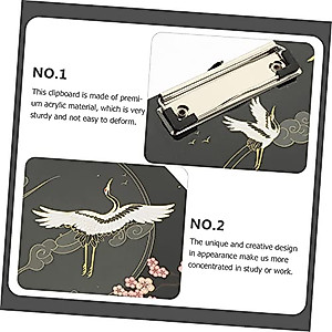 2pcs Acrylic Sheet Acrylic Clipboard Pencil Sketch Clipboard Metal Clip Hardboard Office Supply Exam Paper Clips Folder Black Multifunction Plate Clamp Office Accessories