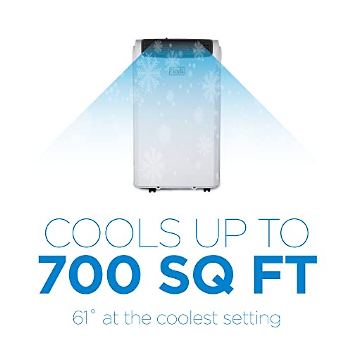 BLACK+DECKER Air Conditioner, 14,000 BTU Air Conditioner Portable for Room up to 700 Sq. Ft., 3-in-1 AC Unit, Dehumidifier, & Fan, Portable AC with Installation Kit & Remote Control